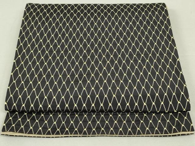平和屋着物●六通柄袋帯　菱文　正絹　逸品　DAAT0435ob
