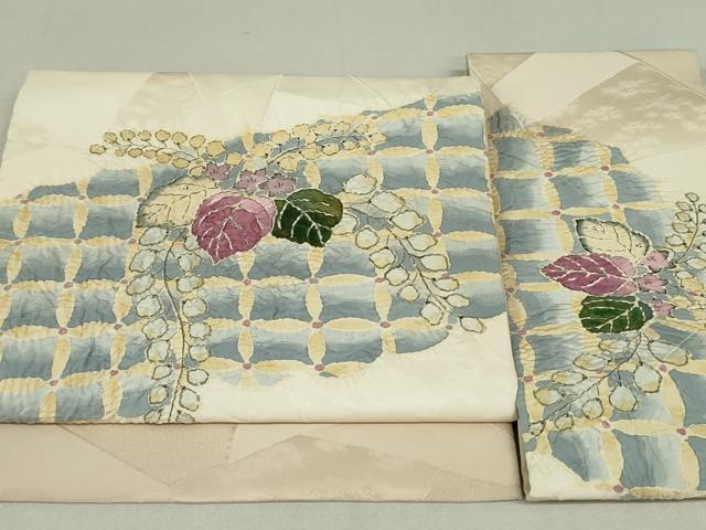 平和屋着物●つけ帯　絞り　桐　金彩　正絹　逸品　DAAT0436ob