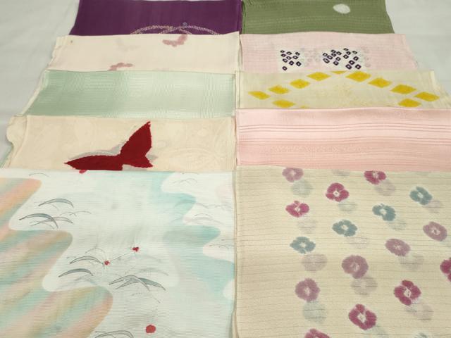 平和屋着物＊夏物　和装小物　帯揚げ10枚　全て正絹　逸品　DAAT0654by