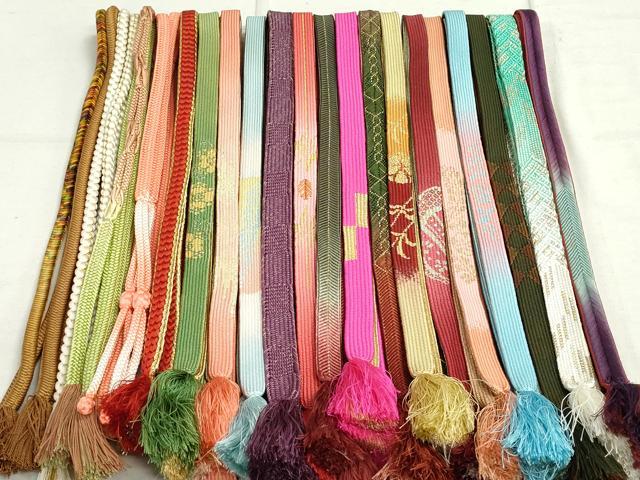 平和屋着物●和装小物　帯締め20本　高麗組　奈良組　笹浪組　金銀糸　逸品　DAAT0768by