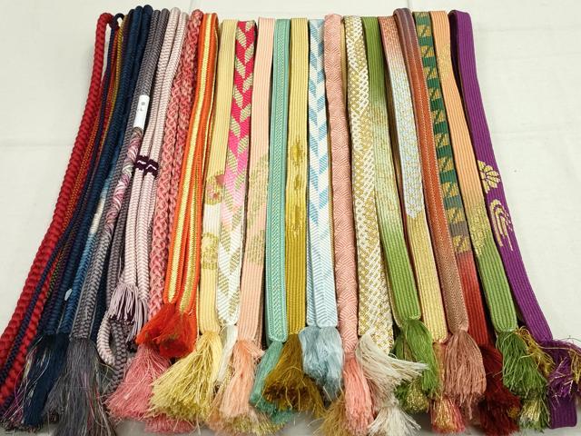 平和屋着物●和装小物　帯締め20本　高麗組　冠組　笹浪組　金銀糸　逸品　DAAT0770by
