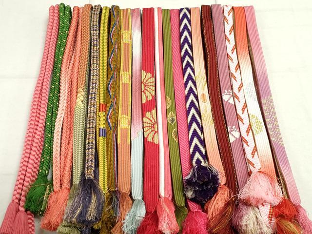 平和屋着物●和装小物　帯締め20本　高麗組　冠組　笹浪組　金銀糸　逸品　DAAT0775by
