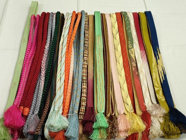 平和屋着物●和装小物　帯締め20本　高麗組　笹浪組　冠組　金糸　逸品　DAAT0778by