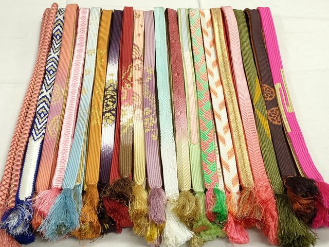 平和屋着物●和装小物　帯締め20本　高麗組　笹浪組　金糸　逸品　DAAT0782by