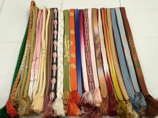 平和屋着物●和装小物　帯締め20本　高麗組　笹浪組　金銀糸　逸品　DAAT0784by