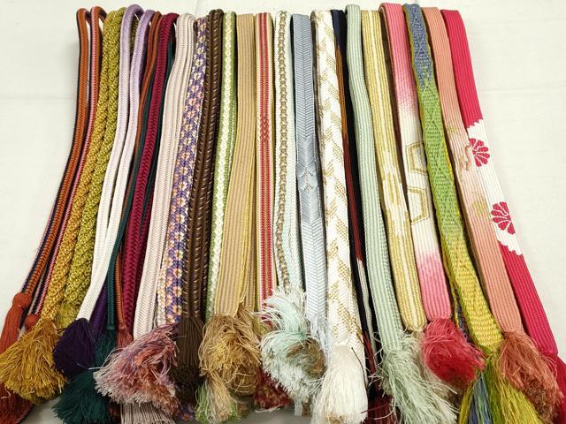 平和屋着物●和装小物　帯締め20本　高麗組　笹浪組　奈良組　冠組　金糸　逸品　DAAT0785by