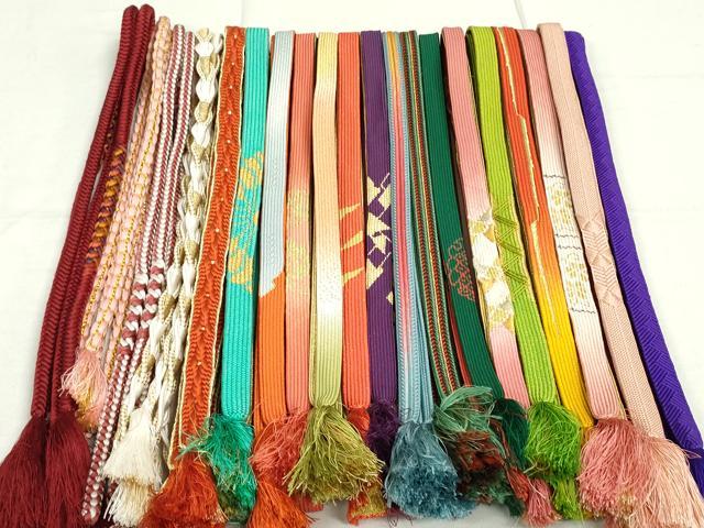 平和屋着物●和装小物　帯締め20本　高麗組　角八つ組　金糸　逸品　DAAT0788by