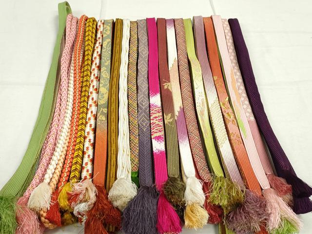 平和屋着物●和装小物　帯締め20本　高麗組　観世組　笹浪組　金銀糸　逸品　DAAT0792by