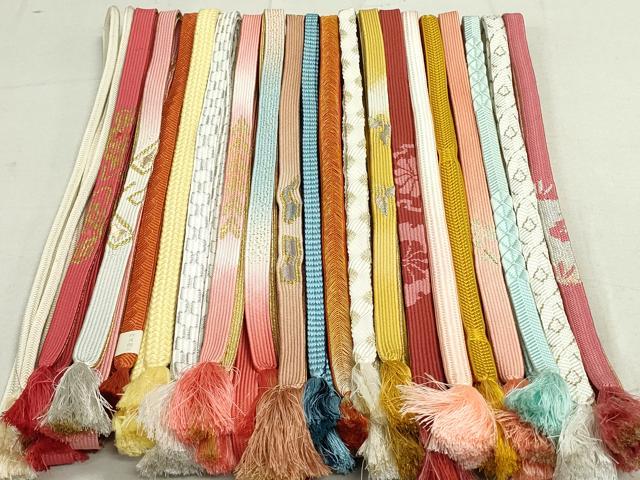 平和屋着物●和装小物　帯締め20本　亀甲組　奈良組　高麗組　笹浪組　金銀糸　逸品　DAAT0930by