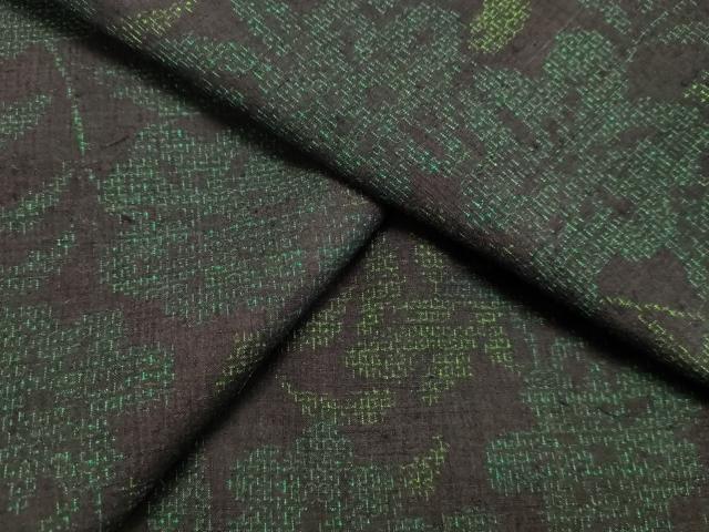 平和屋着物●本場結城紬　重要無形文化財　100亀甲　総詰め　草花文　正絹　逸品　DAAT1002tw