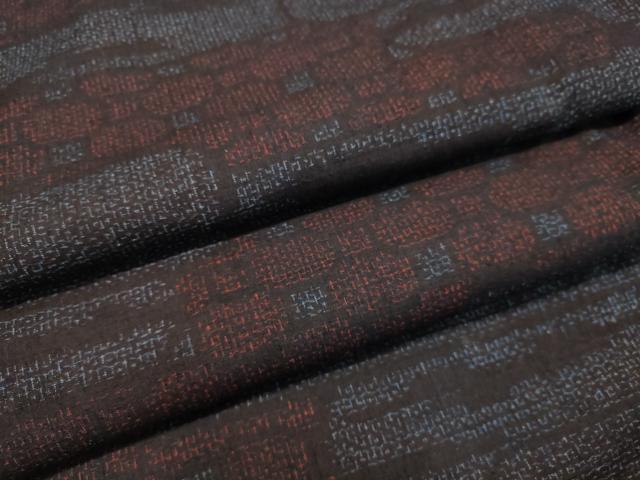 平和屋着物●本場結城紬　重要無形文化財　80亀甲　総詰め　霞花文　正絹　逸品　DAAT1020tw