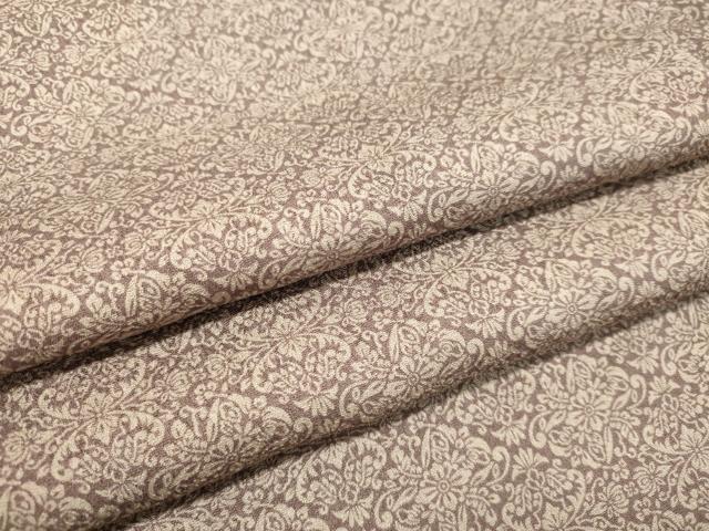 平和屋着物●上質なお召 　草花文　青々庵　正絹　逸品　未使用　DAAT1045tw