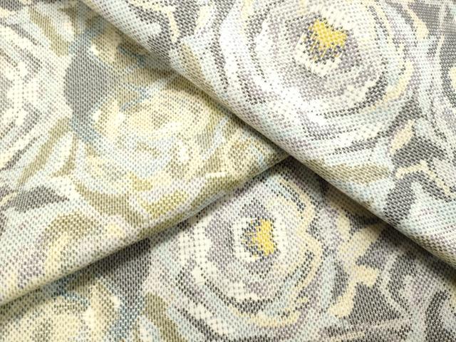 平和屋着物●本場大島紬　白大島　総絣　薔薇　バラ　正絹　逸品　DAAT1087tw