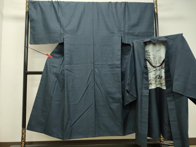 平和屋着物●男性　紬　アンサンブル　100亀甲　総詰め　正絹　逸品　DAAT1134tw