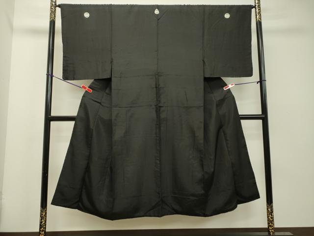 平和屋着物●男性　黒紋付　正絹　逸品　DAAT1167tw
