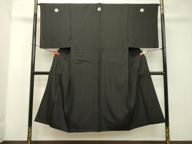 平和屋着物●男性　黒紋付　正絹　逸品　DAAT1170tw