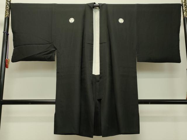 平和屋着物●男性　黒紋付　羽織　正絹　逸品　DAAT1172tw