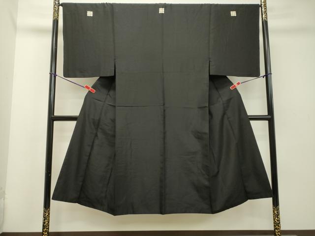 平和屋着物●男性　黒紋付　正絹　逸品　DAAT1173tw