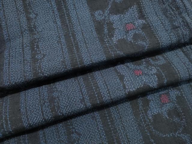 平和屋着物●上質な紬　草花間道　正絹　逸品　未使用　DAAT1198tw