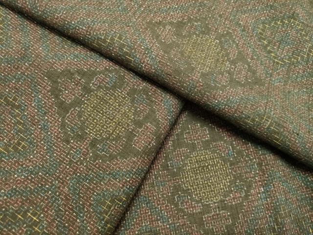 平和屋着物●本場結城紬　重要無形文化財　100亀甲　菱文　正絹　逸品　未使用　DAAT1204tw