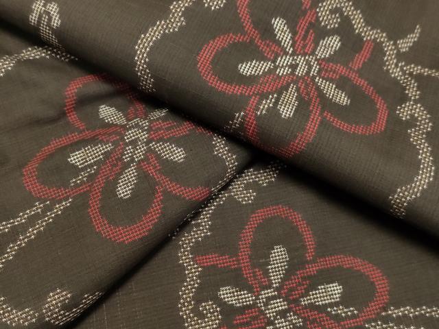 平和屋着物●本場大島紬　9マルキ　地空き　鏡裏花文　正絹　逸品　未使用　DAAT1210tw