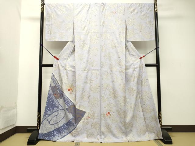 平和屋着物●訪問着　刺繍　草花文　暈し染め　金彩　西武百貨店扱い　正絹　逸品　DAAT1230tw