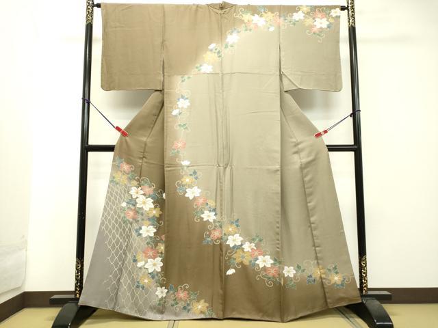 平和屋着物●訪問着　駒刺繍　立涌花唐草文　暈し染め　金彩　正絹　逸品　DAAT1231tw