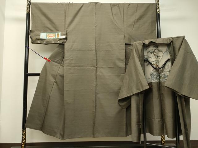 平和屋着物●男性　本場大島紬　アンサンブル　100亀甲　総詰め　前田（洋）織物謹製　証紙付き　正絹　逸品　DAAT1258tw