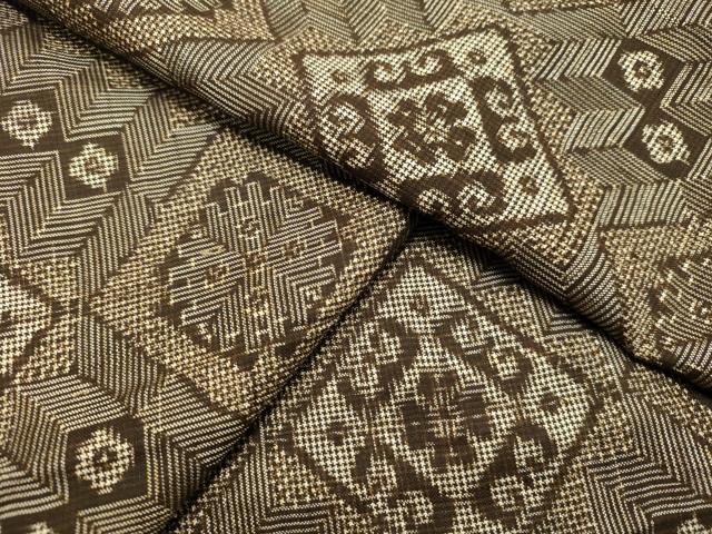 平和屋着物●希少　本場大島紬　龍郷絣　菱文　正絹　逸品　DAAT1291tw