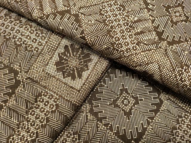 平和屋着物●希少　本場大島紬　龍郷絣　花菱文　正絹　逸品　DAAT1294tw