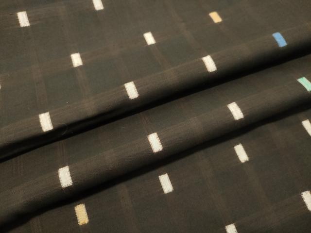 平和屋着物●上質な紬　格子　正絹　逸品　DAAT1305tw