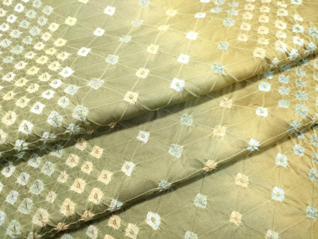 平和屋着物●上質な小紋　総絞り　間道　正絹　逸品　DAAT1336tw