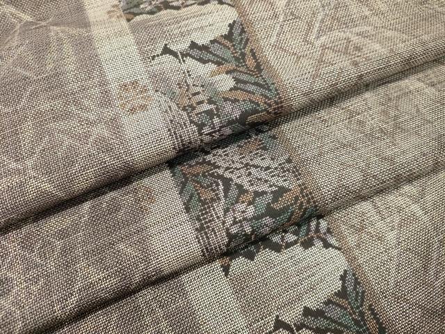 平和屋着物●本場大島紬　9マルキ　草花間道　正絹　逸品　DAAT1356tw