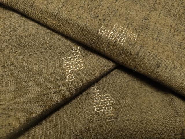 平和屋着物●結城紬　80亀甲　飛び亀甲柄　正絹　逸品　未使用　DAAT1384tw