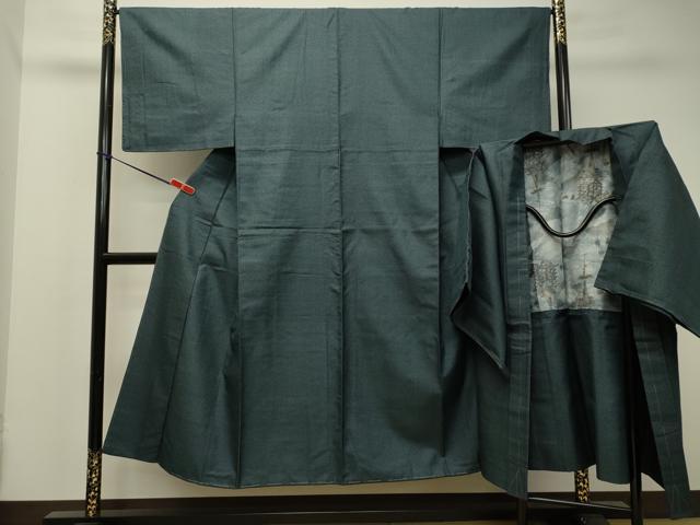 平和屋着物●男性　紬　アンサンブル　120亀甲　総詰め　正絹　逸品　DAAT1385tw