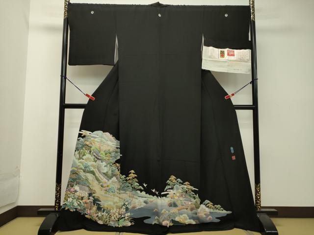 平和屋着物●本加賀友禅作家　多崎元人　黒留袖　風景文　越前　証紙付き　正絹　逸品　DAAT1404tw