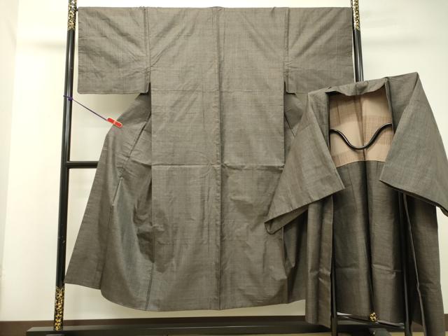 平和屋着物●男性　本場大島紬　アンサンブル　長羽織　100亀甲　総詰め　正絹　逸品　DAAT1419tw