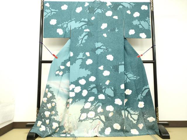 平和屋着物●訪問着　作家物　草花文　暈し染め　たたき染め　金彩　鈴乃屋扱い　正絹　逸品　DAAT1445tw