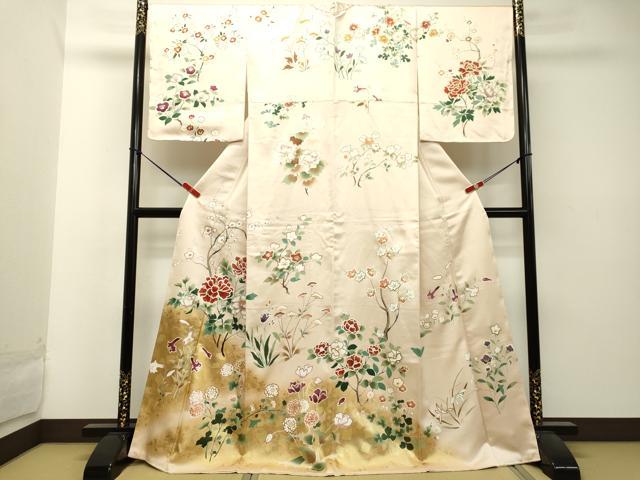 平和屋着物○銀座きしや 訪問着 梅松文 暈し染め 金彩