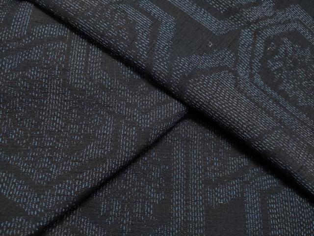 平和屋着物●結城紬　亀甲草花文　正絹　逸品　DAAT1469tw