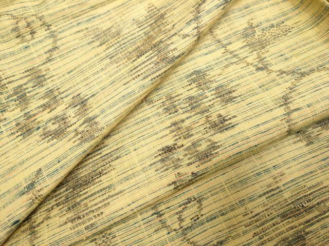 平和屋着物▽上質な紬 　単衣　葡萄蔦の葉　正絹　逸品　未使用　DAAT4486du