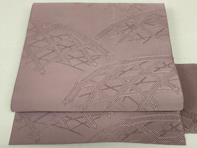 平和屋着物●綴れ　八寸名古屋帯　籬文　京紫色　正絹　逸品　DAAT7667ob