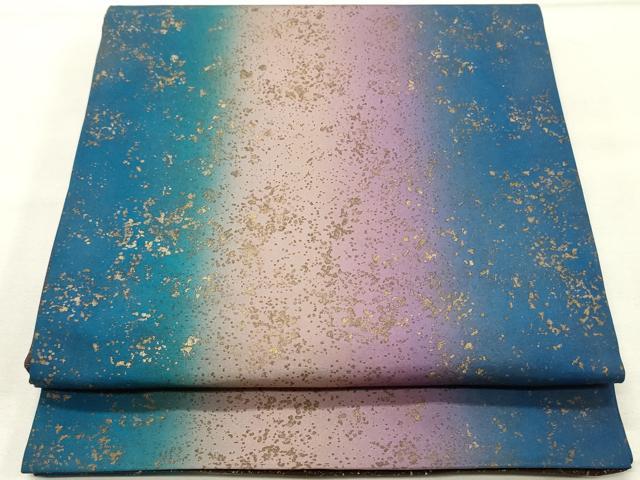 平和屋着物●両面　全通柄袋帯　霞間道　金彩　正絹　逸品　未使用　DAAT7862ob