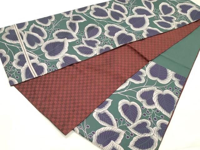 平和屋着物○両面 六通柄京袋帯 枝葉文 DAAT7863ob