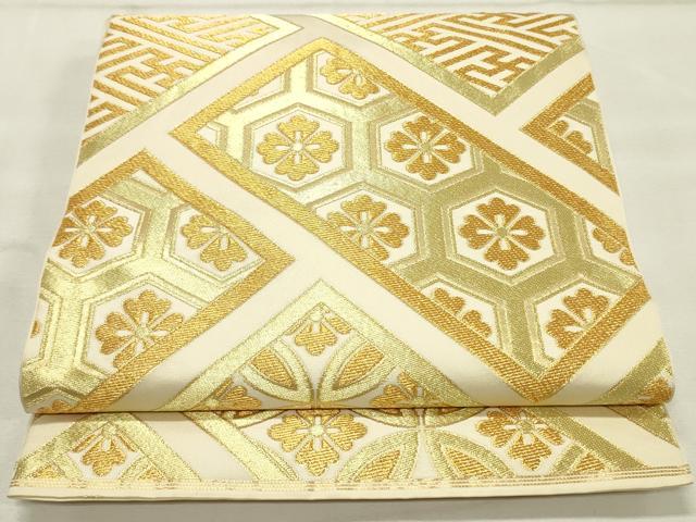 平和屋着物●西陣　川島織物　六通柄　本袋帯　吉祥花文　金糸　正絹　逸品　DAAT7864ob