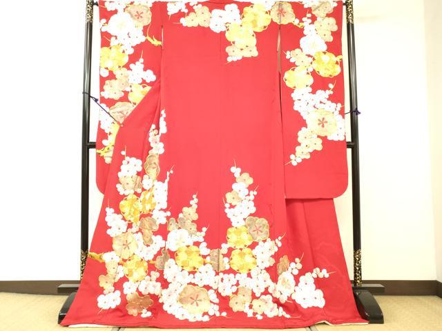 平和屋着物●お引きずり・お引き摺り・引き振袖　和装　結婚式　舞妓　芸妓　芸者　衣装　駒刺繍　槍梅　金銀糸　逸品　DAAT8672zy