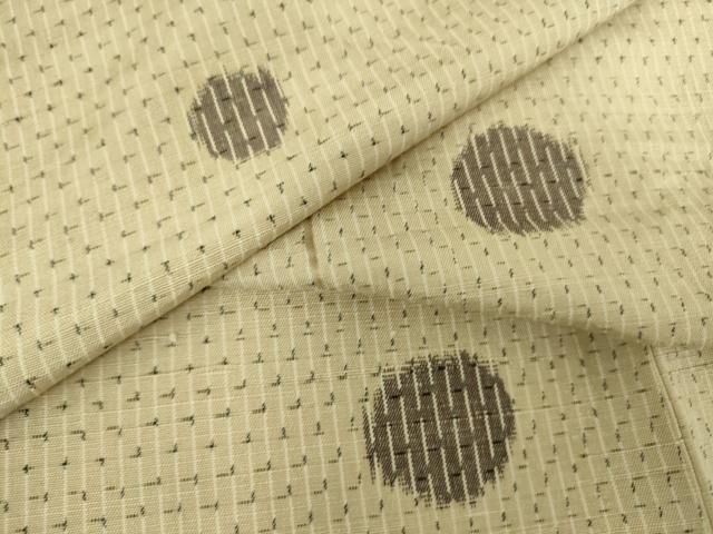 平和屋着物▽上質な紬　単衣　丸文　正絹　逸品　DAAT9009az