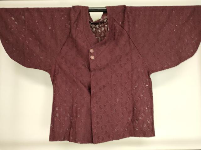 平和屋着物▽和装コート　スリーシーズン　春夏秋　塵除け　総レース　舞花文　葡萄色　DAAT9013az