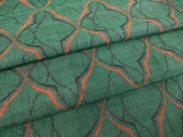 平和屋着物▽上質な紬　単衣　花繋ぎ　正絹　逸品　DAAT9108az