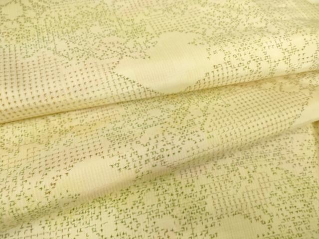 平和屋着物▽上質な紬　単衣　箔散らし　正絹　逸品　DAAT9110az